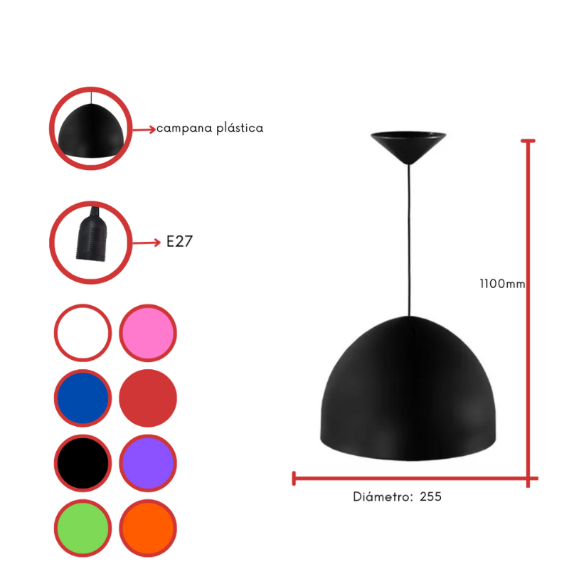 Colgante De Techo Estilo Campana pvc